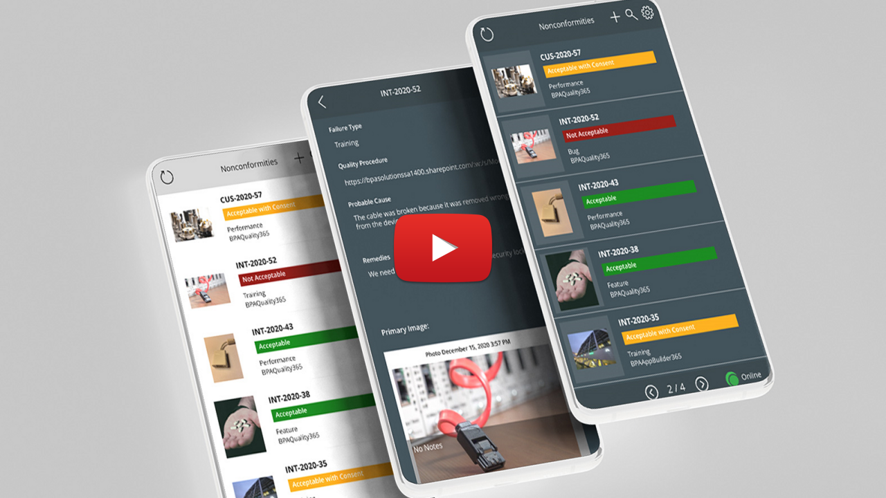 Non-Conformance Power Apps and Failure Catalogue