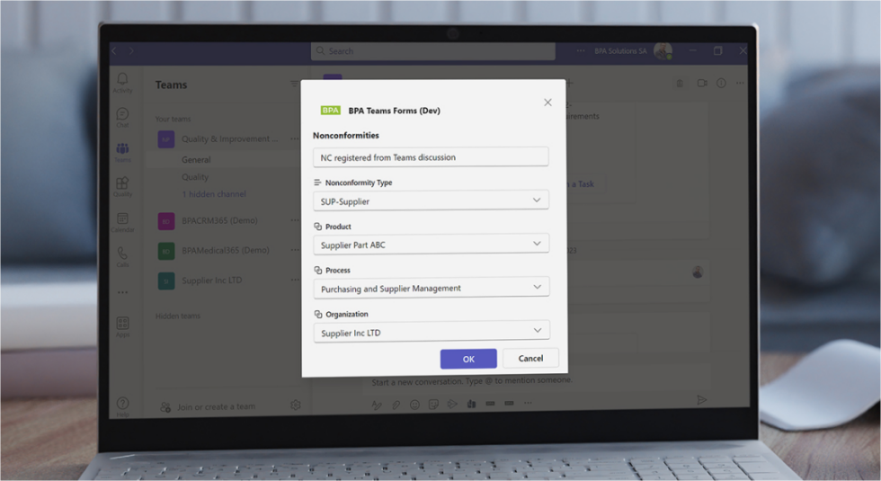 Register incidents or audits on Teams | #1 eQMS on Microsoft 365