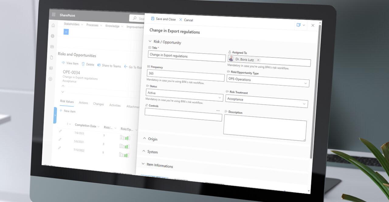 Preventive risk management | eQMS powered by Microsoft 365