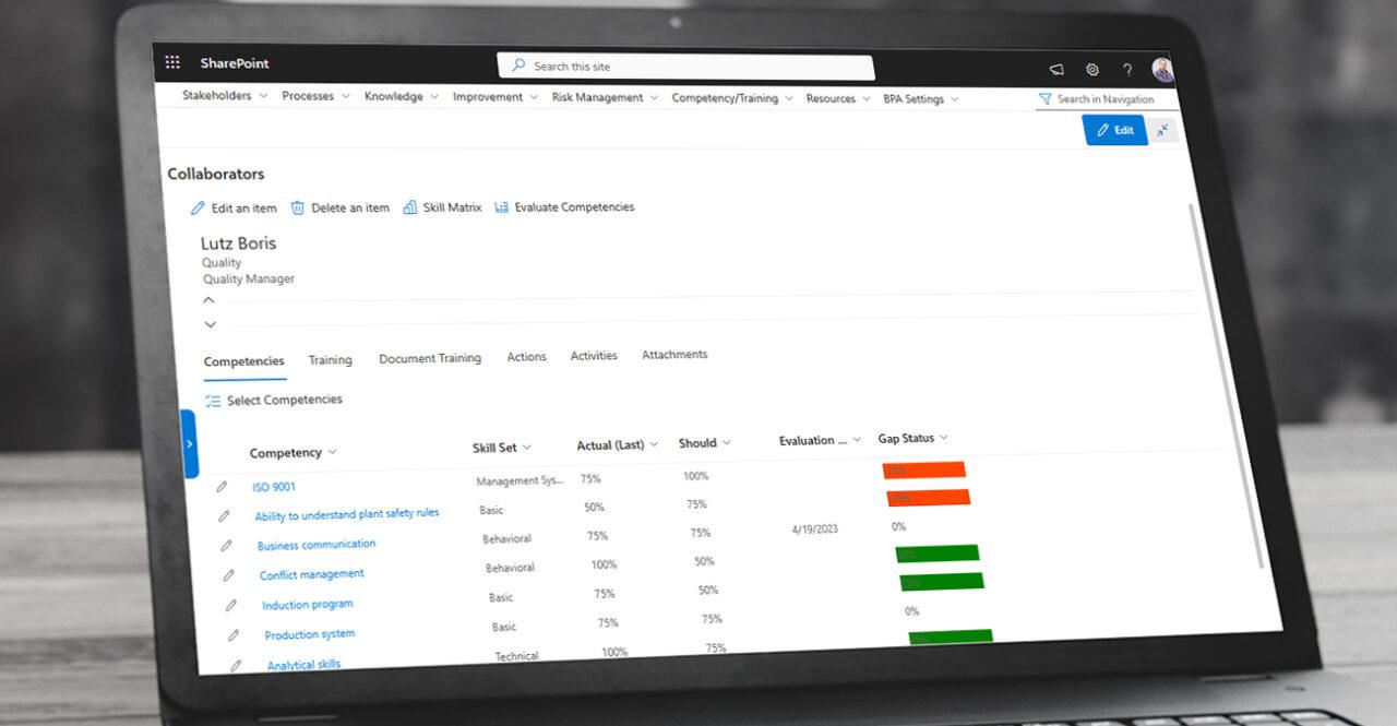 Efficient training management | eQMS powered by Microsoft 365